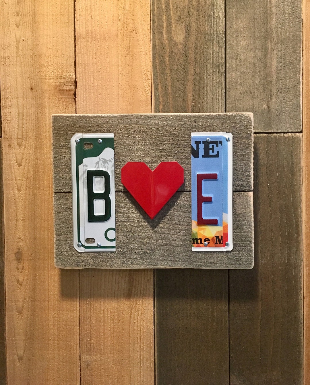 Custom Initials HEART License Plate Sign Unique Anniversary Gift for ...