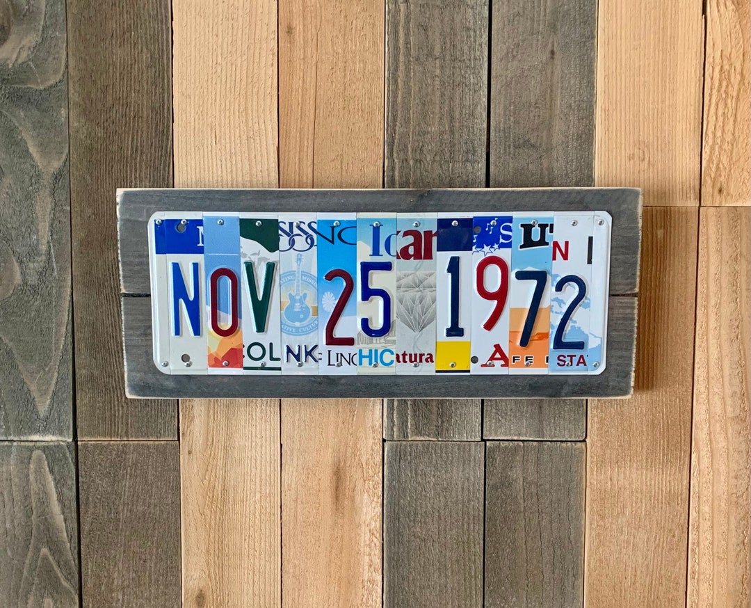 40th Wedding Anniversary Custom License Plate Date Sign | 40 Years ...