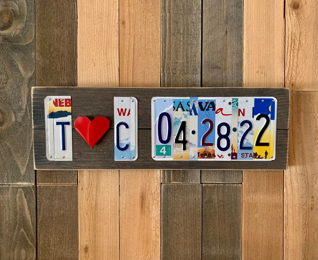 Personalized License Plate Anniversary Gift Idea | Custom Date Sign ...