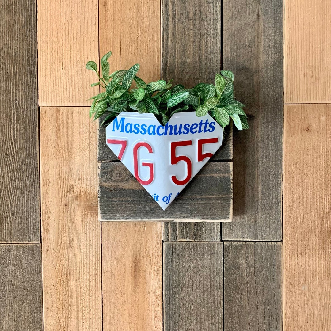 Wall Pocket Planter Made With a Genuine Folded License Plate | Metal ...