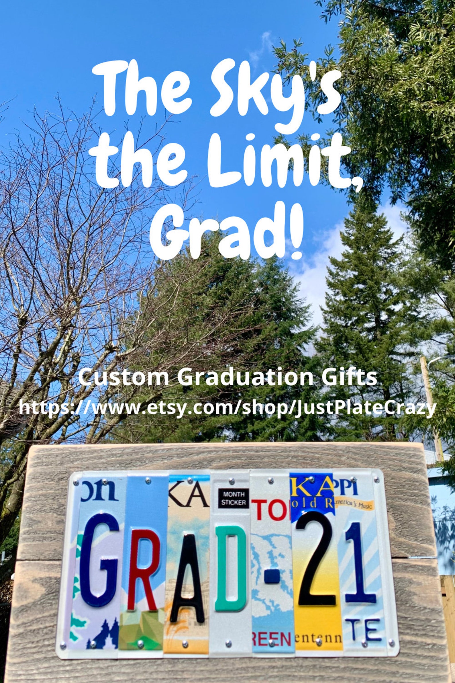 Custom College Name License Plate Sign / Unique Graduation | Etsy