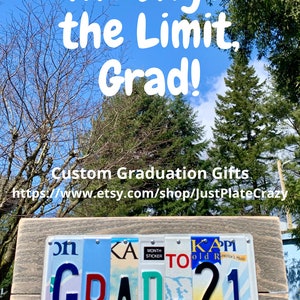 Custom College Name License Plate Sign / Unique Graduation | Etsy