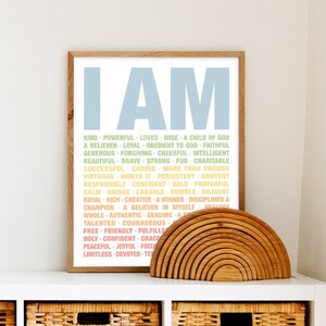 I Am Poster, Positive Affirmations for Kids, Motivational Poster ...