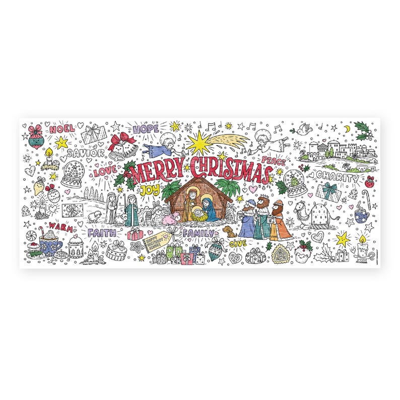 Nativity Christmas Coloring Poster: Table Cover Activity (30" X 72") - Etsy