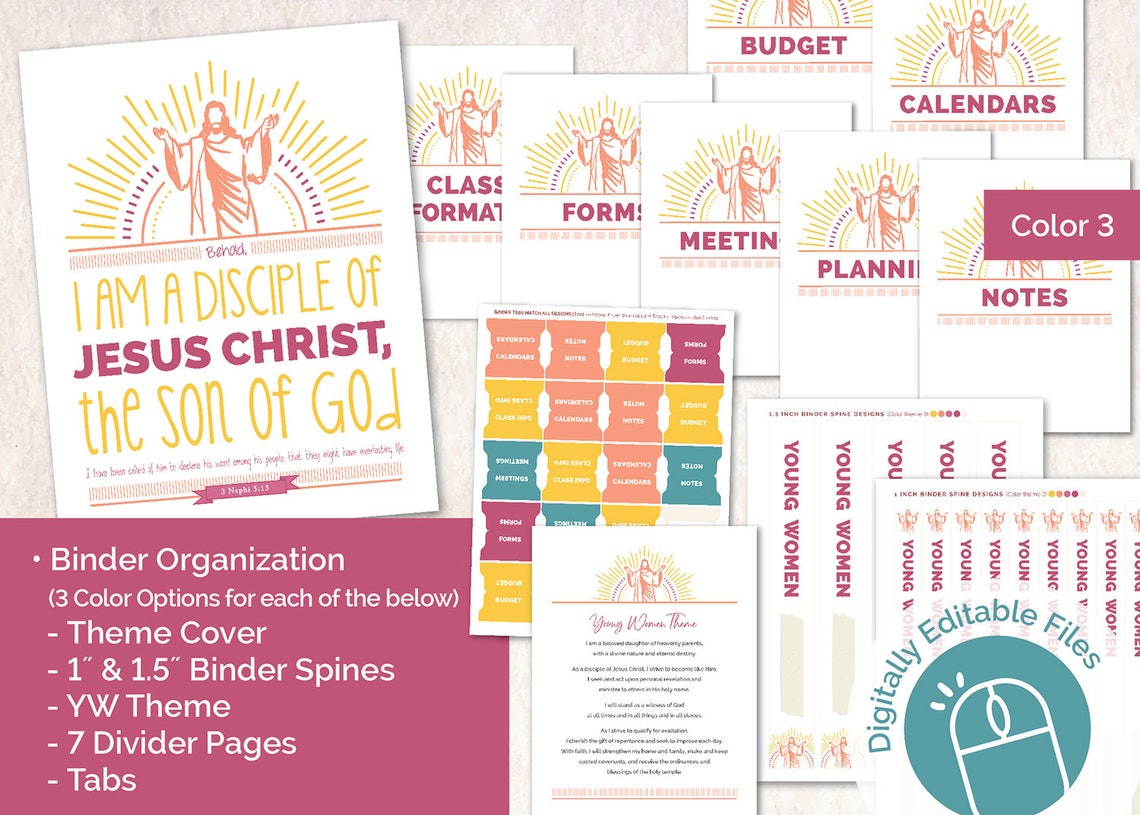 LDS 2024 Young Women Planner Printable, I Am a Disciple of Jesus Christ ...
