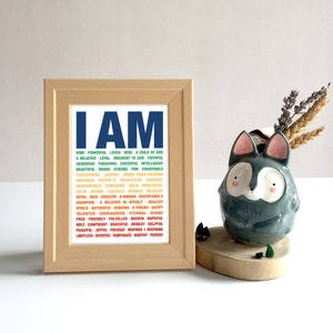 I Am Poster, Positive Affirmations for Kids, Motivational Poster ...