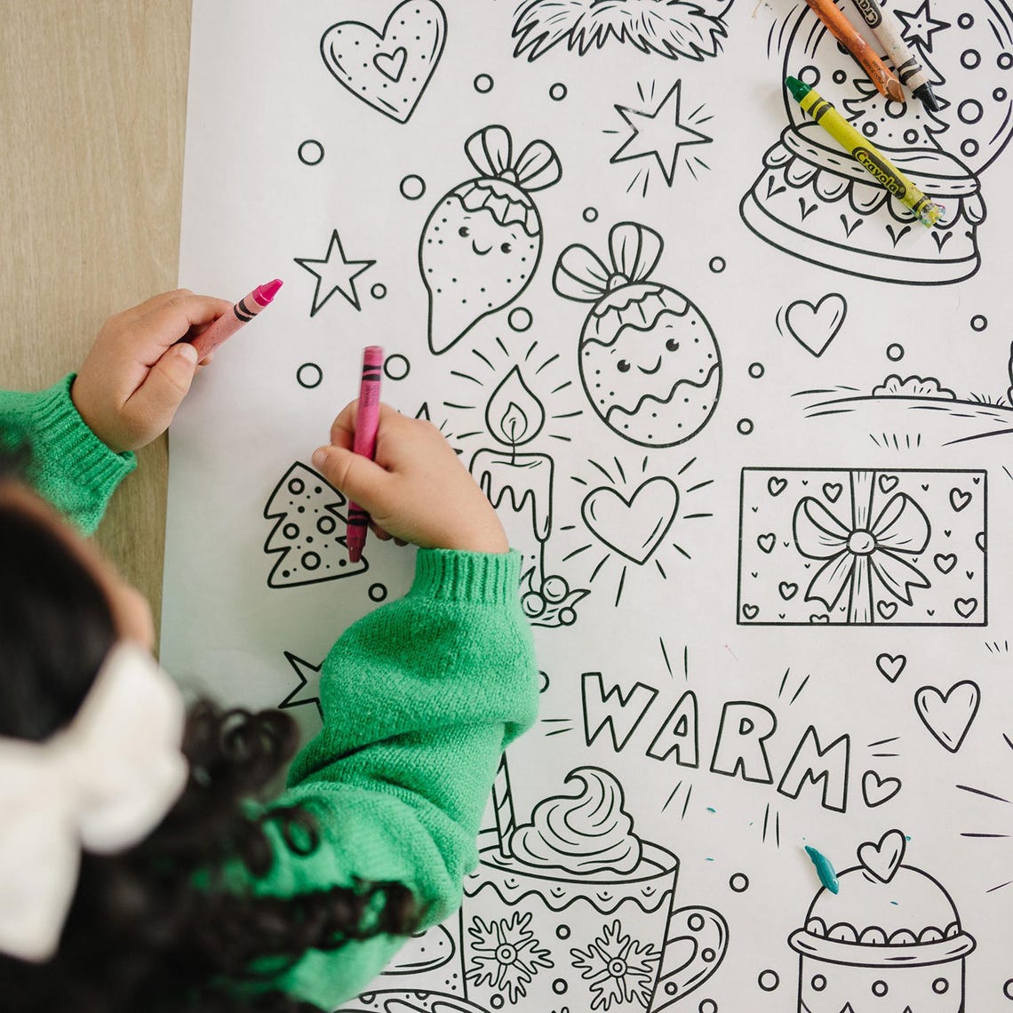 Nativity Christmas Coloring Poster: Table Cover Activity (30" X 72") - Etsy
