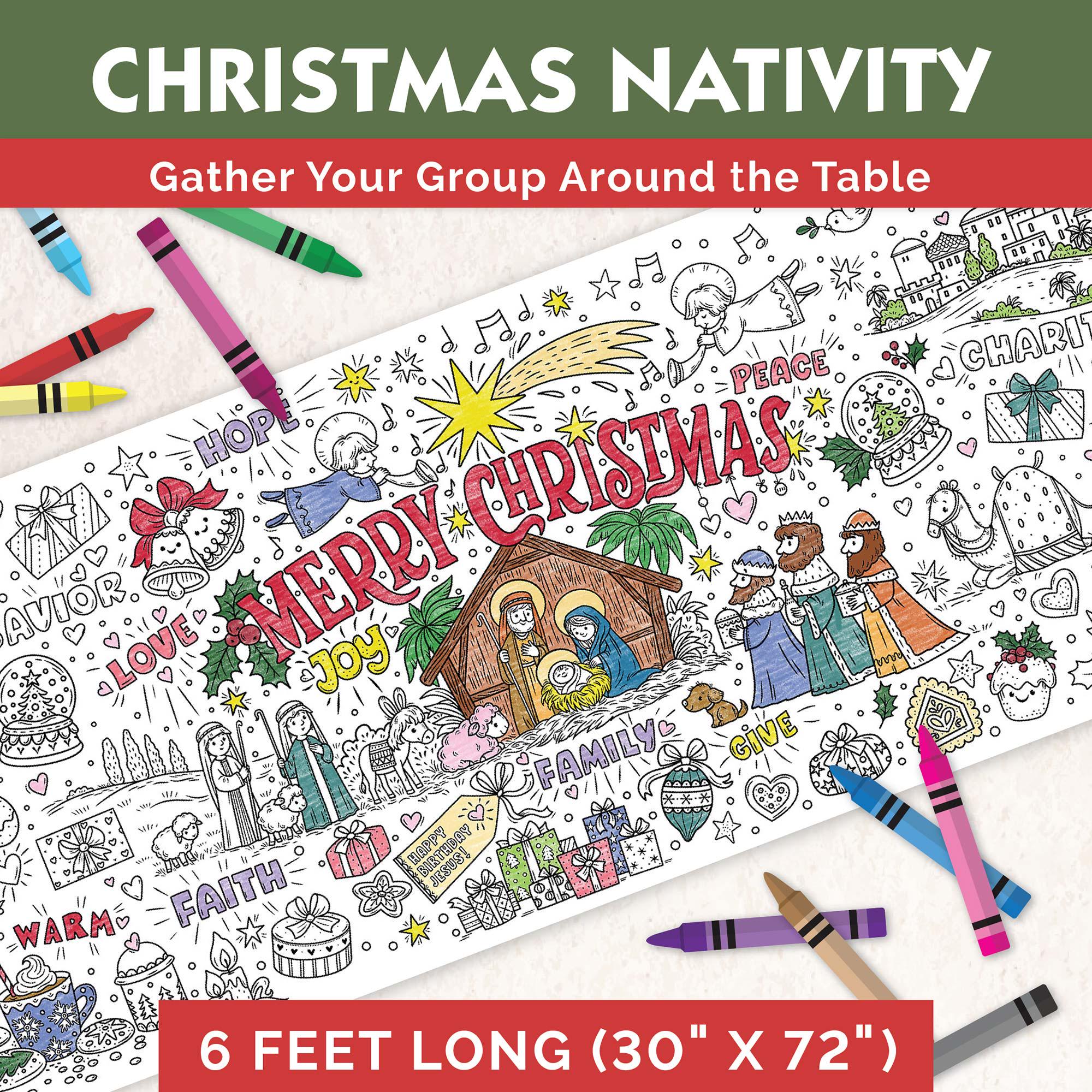 Nativity Christmas Coloring Poster or Table Cover | Perfect for Family ...