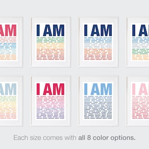 I Am Poster, Positive Affirmations for Kids, Motivational Poster ...