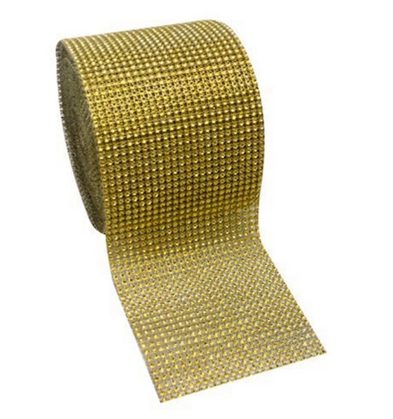 Gold Diamond Rhinestone Mesh Ribbon Wedding Ribbon Diaper | Etsy