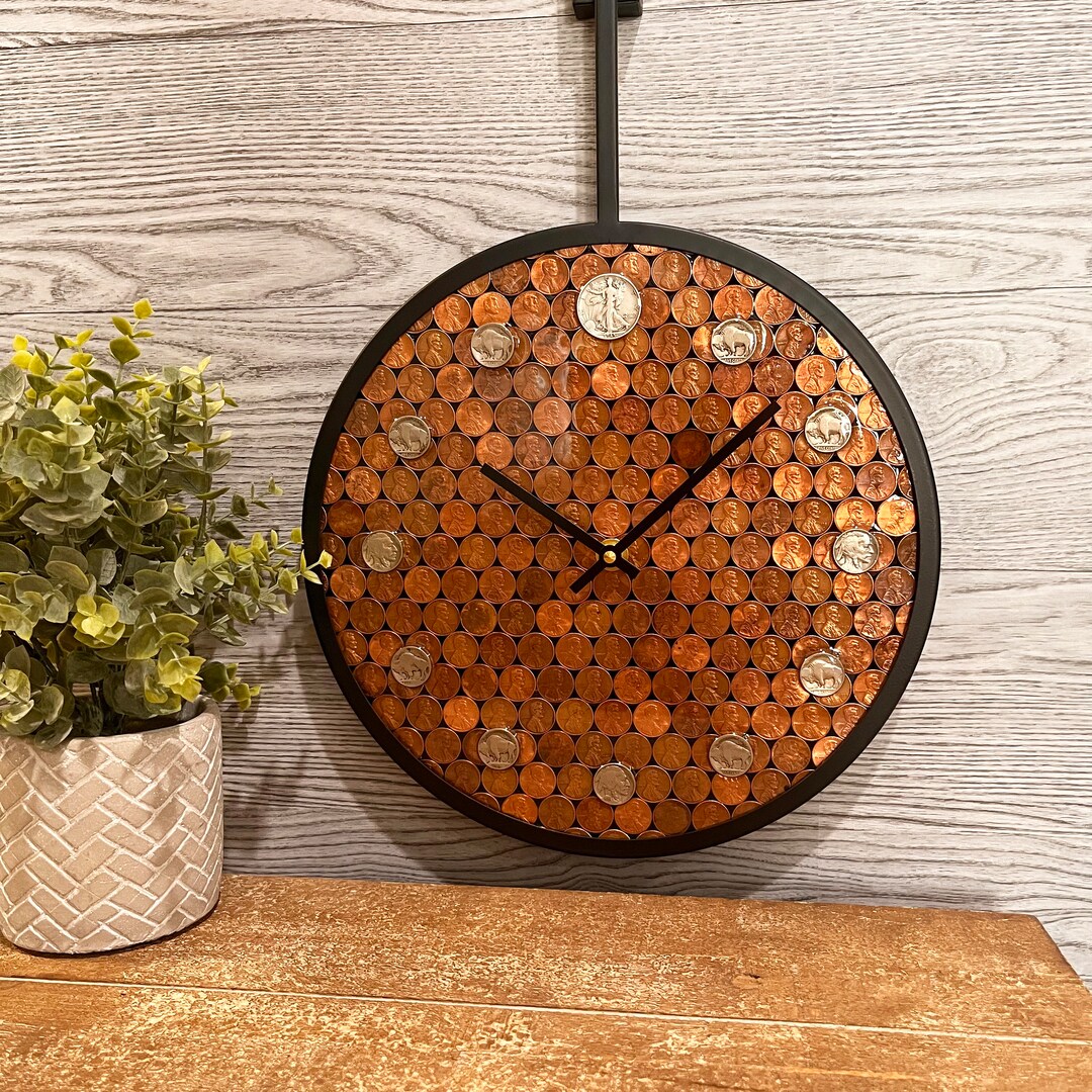Large Wall Clock, Copper Gifts Gifts for Husband, 7th Anniversary Gift ...