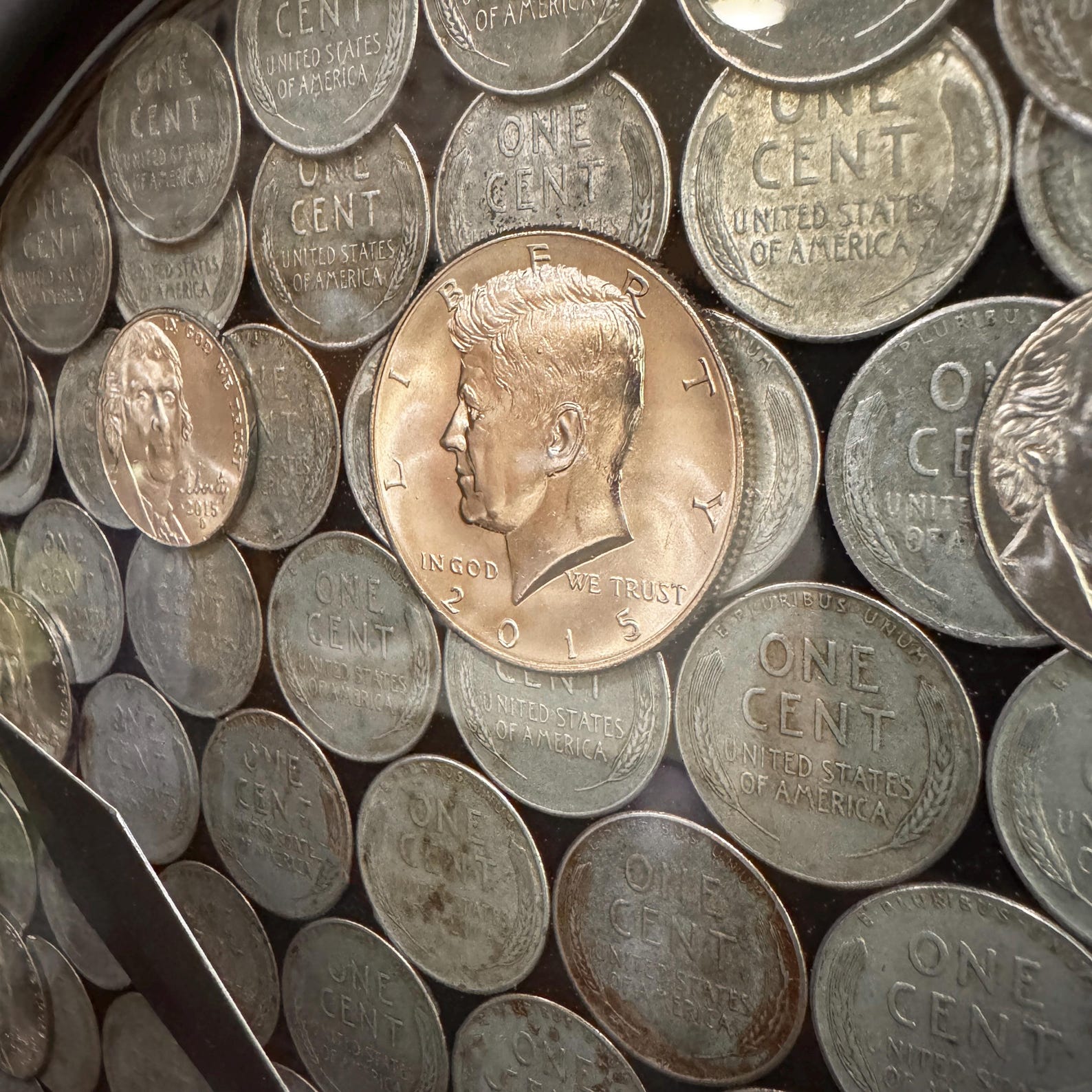 11th Anniversary Steel Wall Clock: 2015 Gift, Steel Wheat Pennies - Etsy