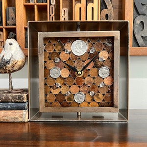 Vintage Copper Penny Clock: Coin Collector Gift, 7th Anniversary - Etsy
