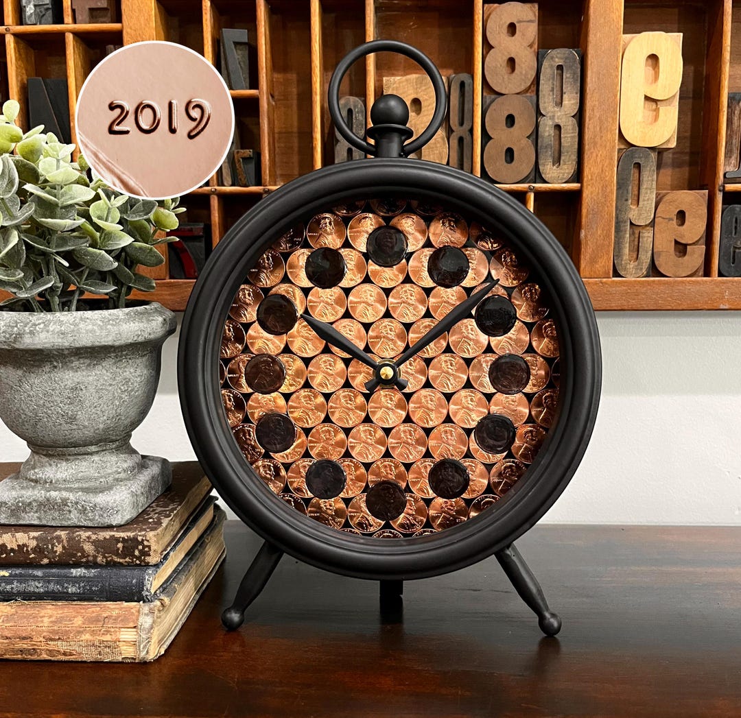 7th Anniversary Copper Clock: 2019 Penny Tabletop Gift, Copper ...