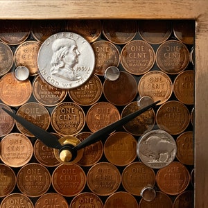 Vintage Copper Penny Clock: Coin Collector Gift, 7th Anniversary - Etsy