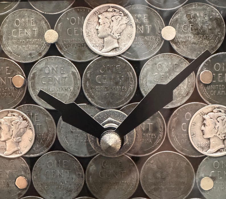 Steel Wheat Penny Desk Clock: Vintage Coin Collector Gift - Etsy