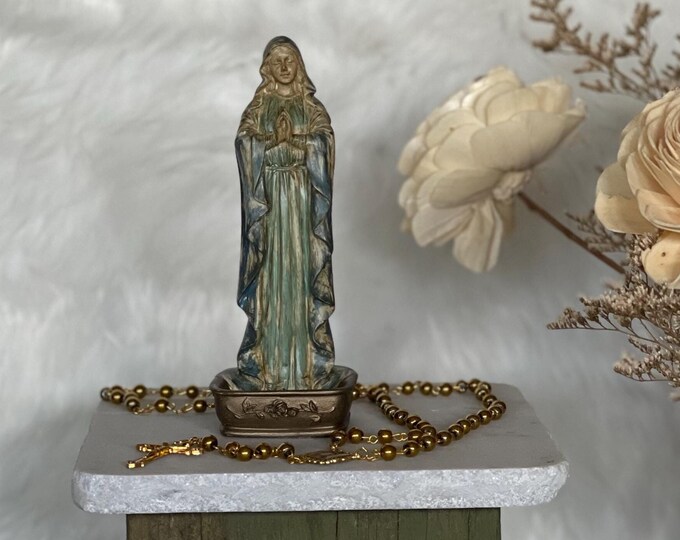 Virgin Mary Rosary Holder/holy Font - Etsy
