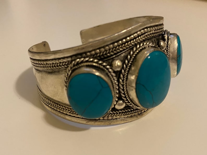 Beautiful Handcrafted Turquoise Ethnic, Tribal, Boho Cuff Bracelet ...