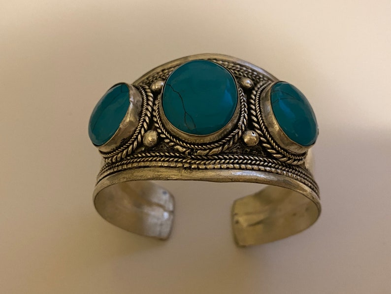 Beautiful Handcrafted Turquoise Ethnic, Tribal, Boho Cuff Bracelet ...