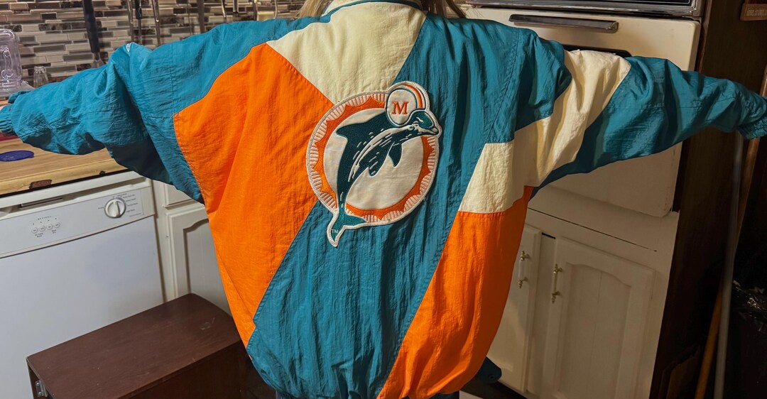 Vintage Adult NFL Miami Dolphins Winter Pro Line APEX ONE Jacket - Etsy