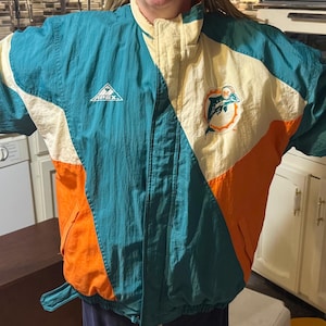 Vintage Adult NFL Miami Dolphins Winter Pro Line APEX ONE Jacket - Etsy