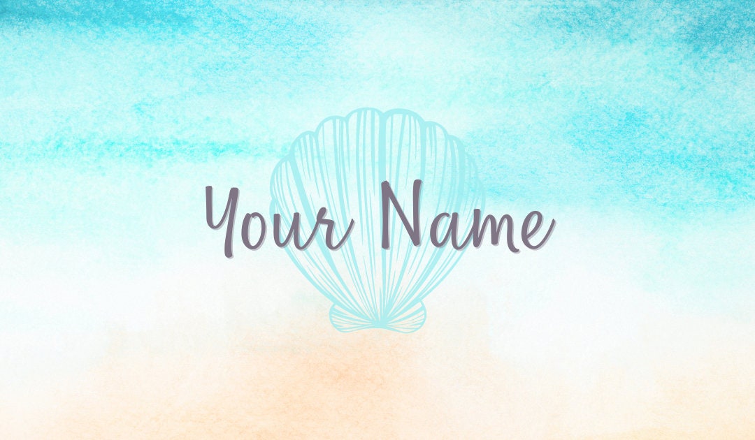 Watercolor Seashell Business Card - Etsy