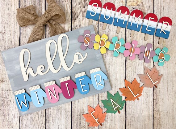 Hello Seasons Interchangeable Sign SVG Digital Download for | Etsy
