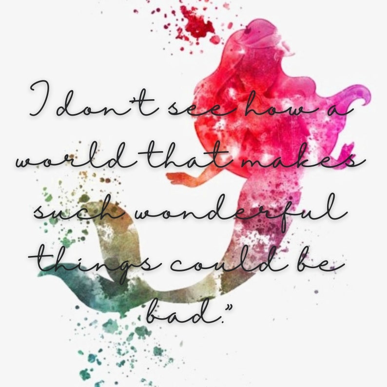 Little Mermaid Quote, Ariel Quote, Watercolor Quote, Digital Print - Etsy