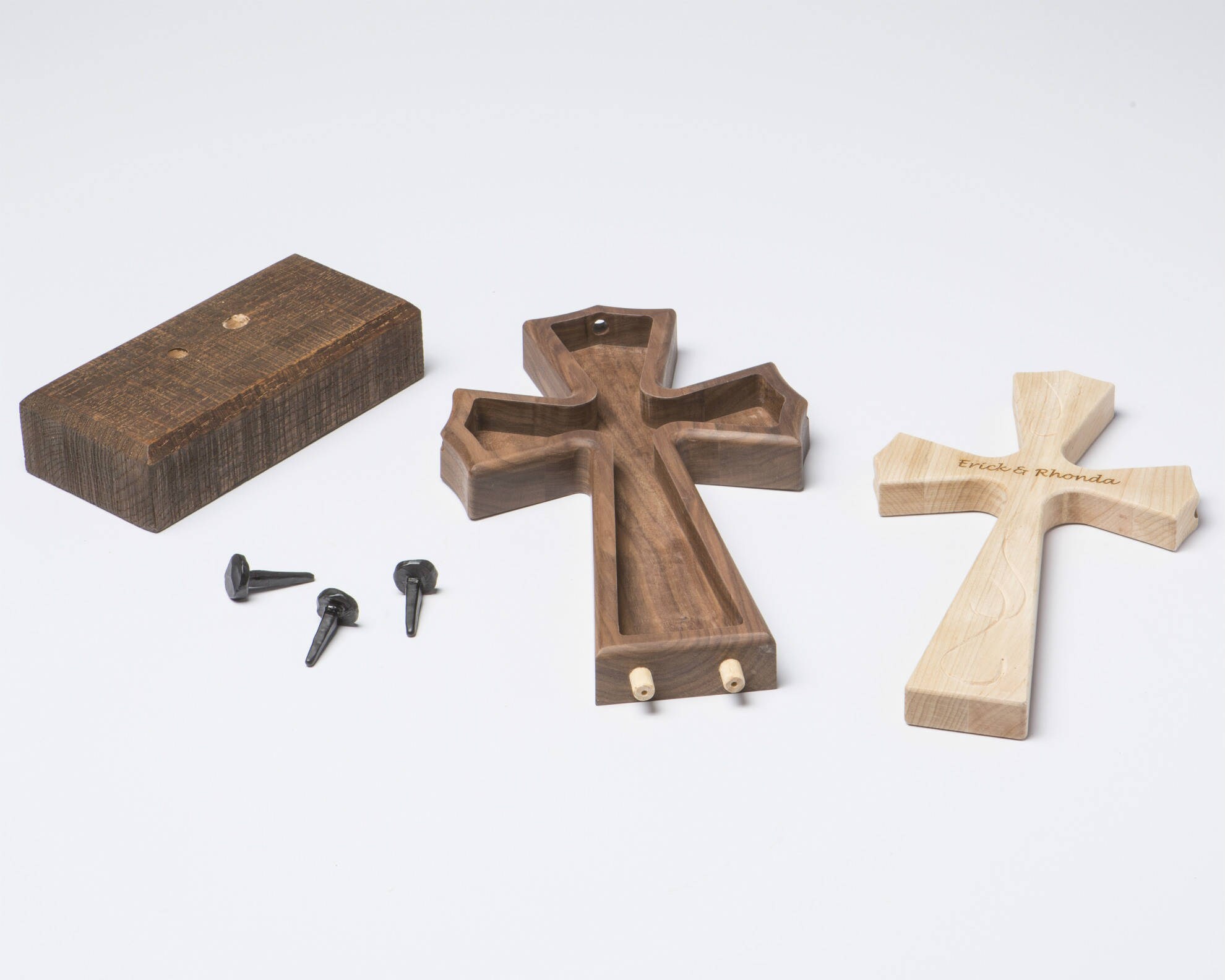 Unity Cross ® Solid Black Walnut and Curly Maple Wood With - Etsy
