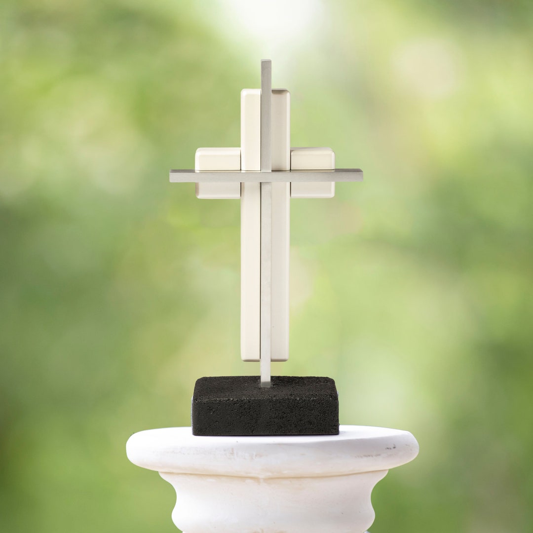 The Unity Cross ® Hand Finished Pearl White and Brushed Aluminum ...