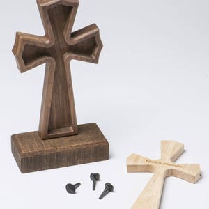 Unity Cross ® Solid Black Walnut and Curly Maple Wood With Laser ...