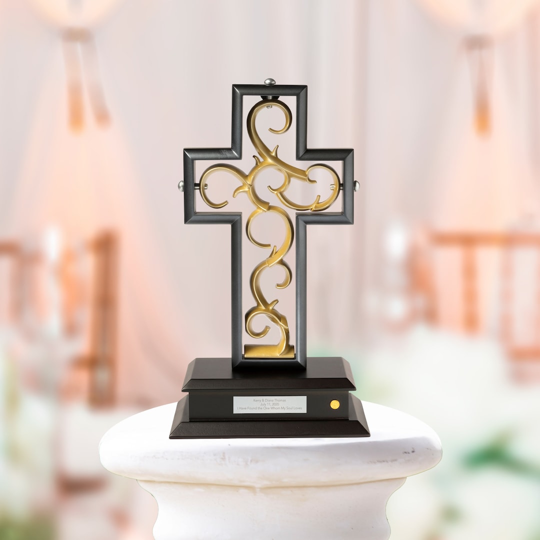 Unity Cross: Slate Black & Frosted Gold Wedding Ceremony Sculpture - Etsy