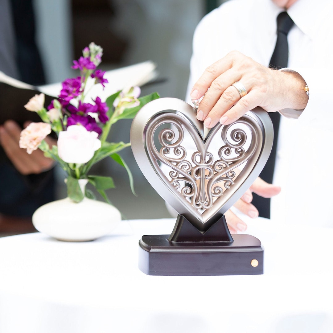 Platinum Unity Heart Sculpture: Wedding Ceremony Alternative - Etsy
