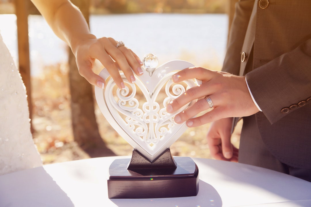 Pearl White Wedding Unity Heart: Elegant Ceremony Alternative - Etsy