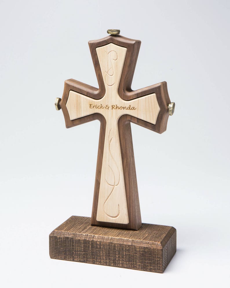 Unity Cross ® Solid Black Walnut and Curly Maple Wood With - Etsy