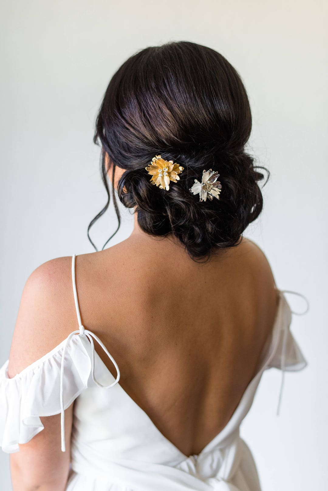 Bold Blossom Bridal Hair Comb | Gold or Silver Flower Headpiece #171B ...