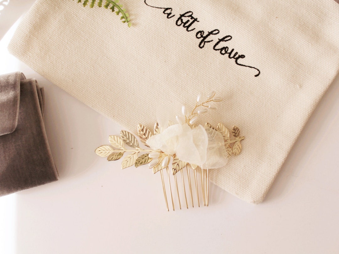 Bridal Laurel Leaf Comb Bridal Leaf Comb Bridal Leaf Headpiece Flower ...
