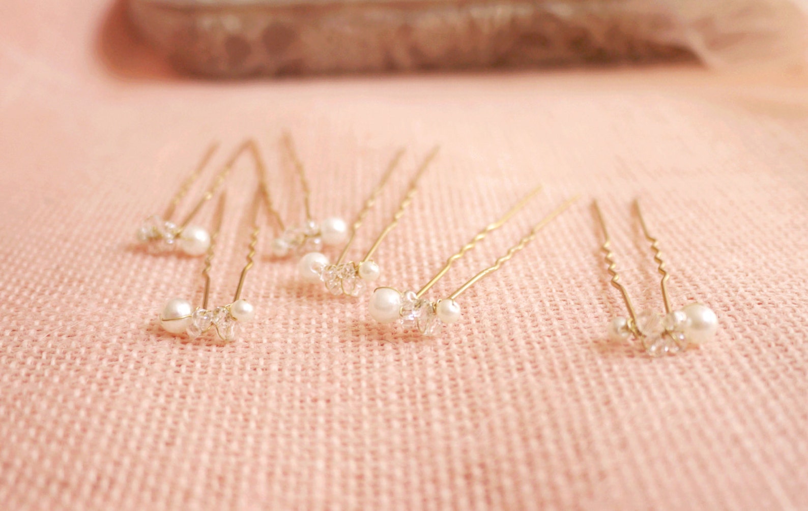Set of 5 Gold Beaded Hair Pin Set of 5 Pearl Hair Pin Bridal - Etsy