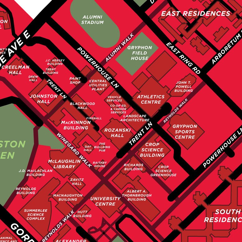 University of Guelph Campus Map Print | Etsy