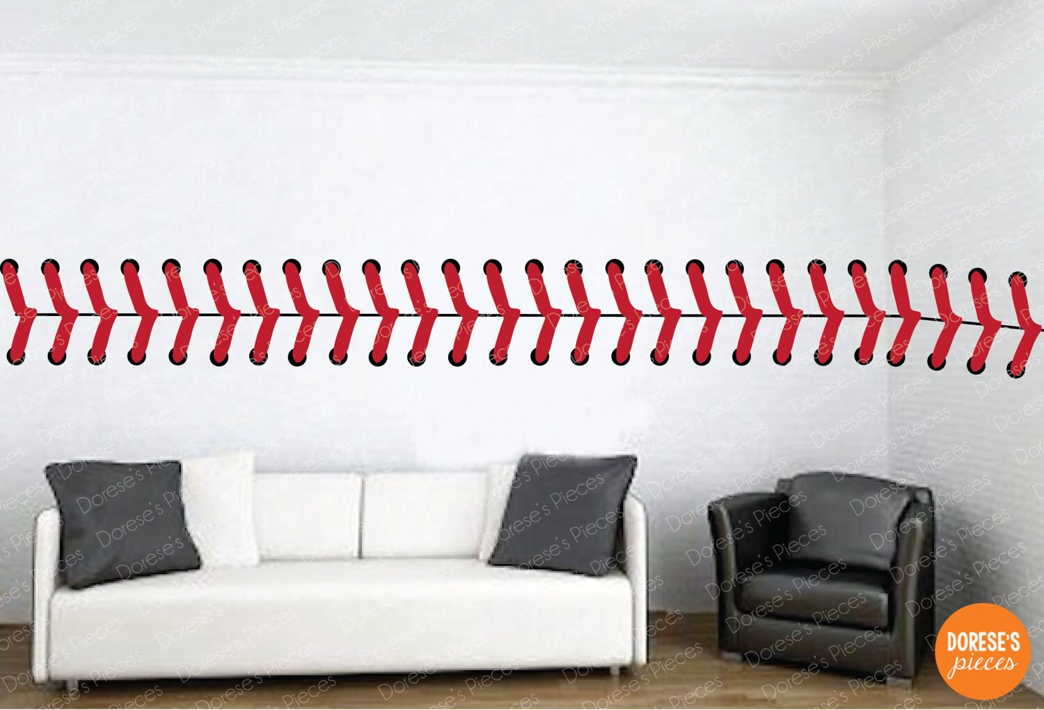 Realistic Baseball Stitches STRAIGHT-LINE / Laces and other | Etsy