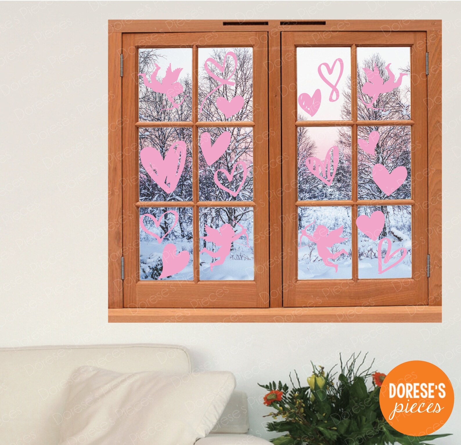 Valentine's Day Window Decals Customizable Vinyl Decals - Etsy