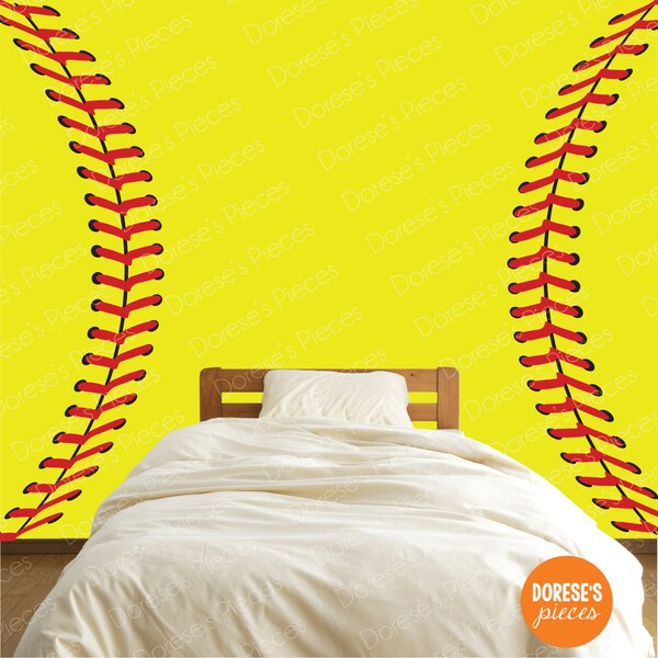 Softball Wall Decal - Etsy