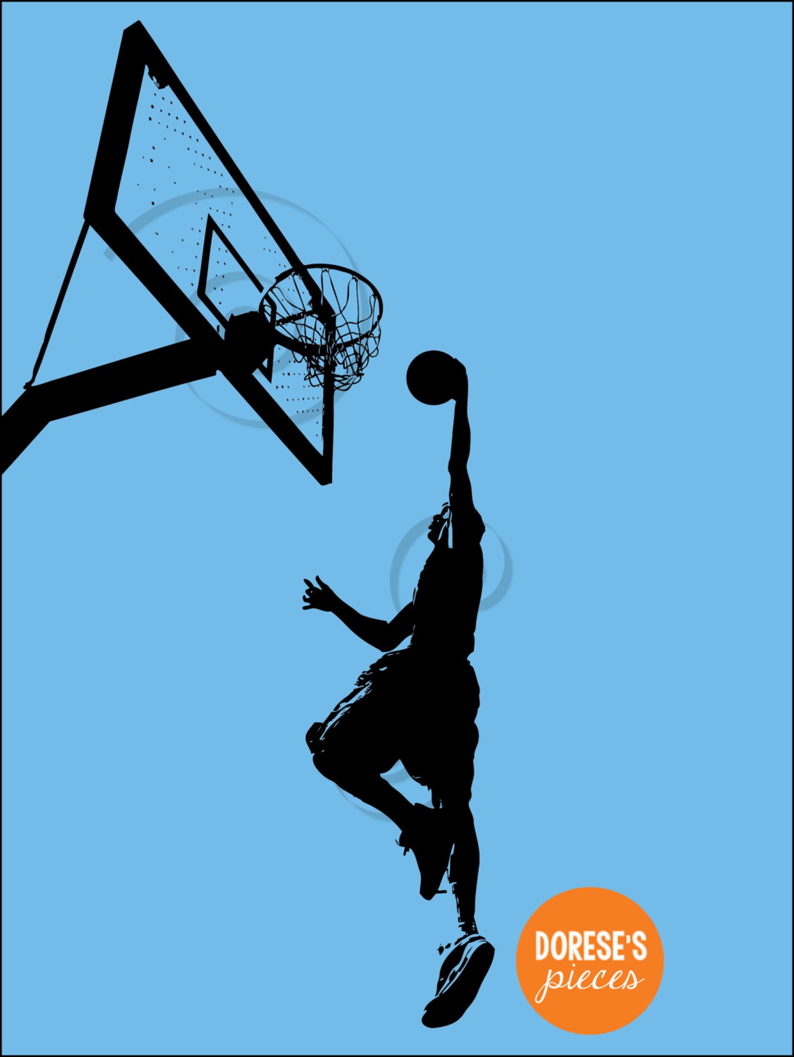 Basketball Player Layup/slam Dunk and Other Sports Designs for - Etsy