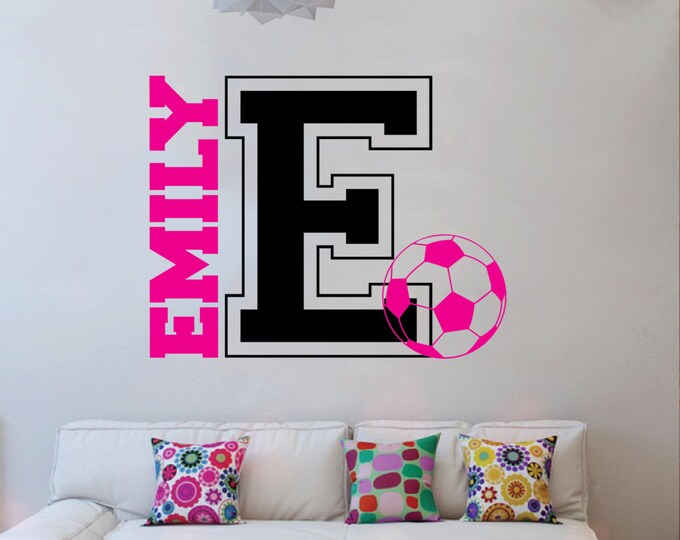 Varsity Monogram With Customized Name and Soccer Ball / and Other ...
