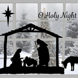 Nativity Scene Large Window Cling - Etsy