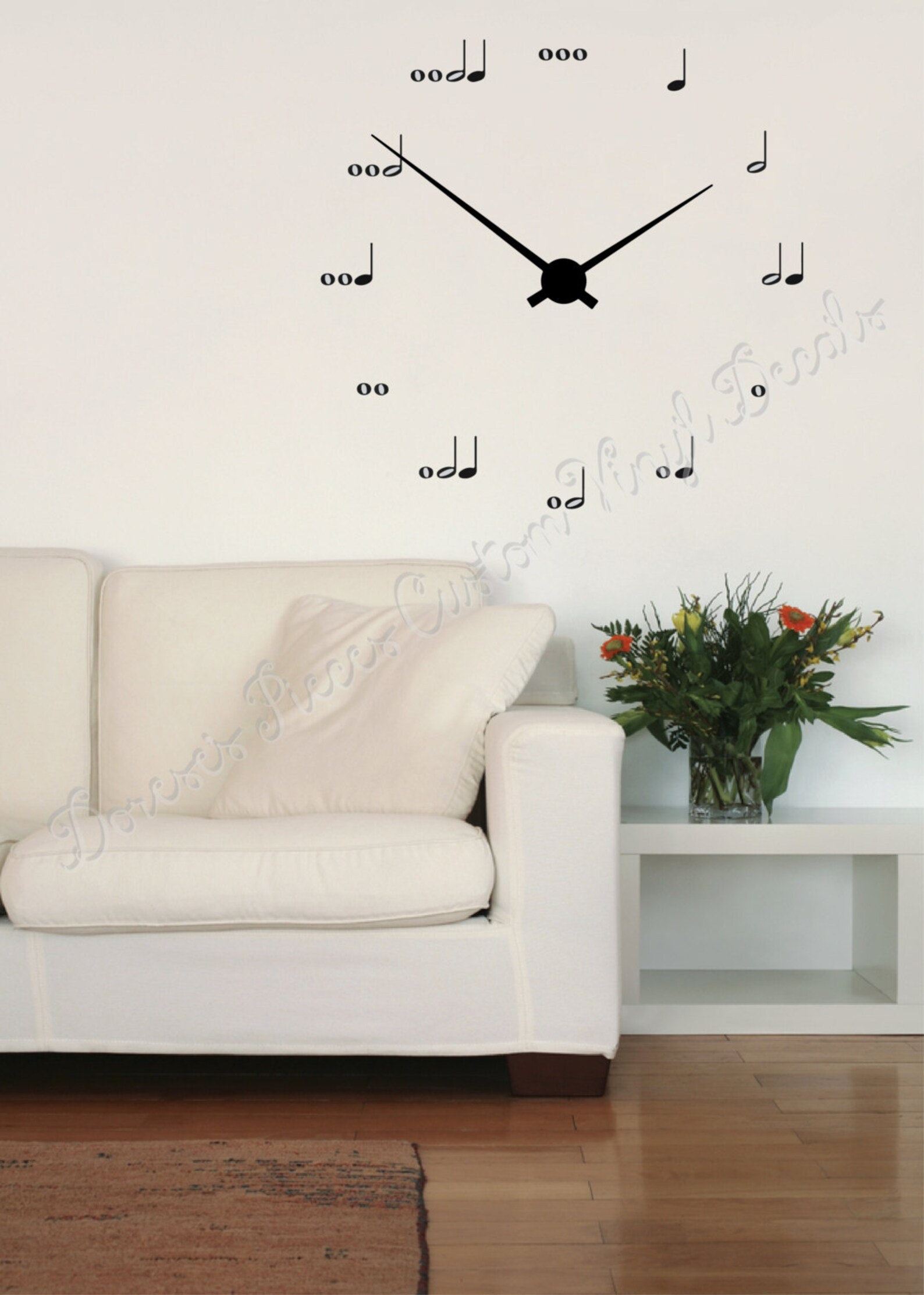 Music Note Wall Clock Custom Vinyl Lettering & Decals - Etsy