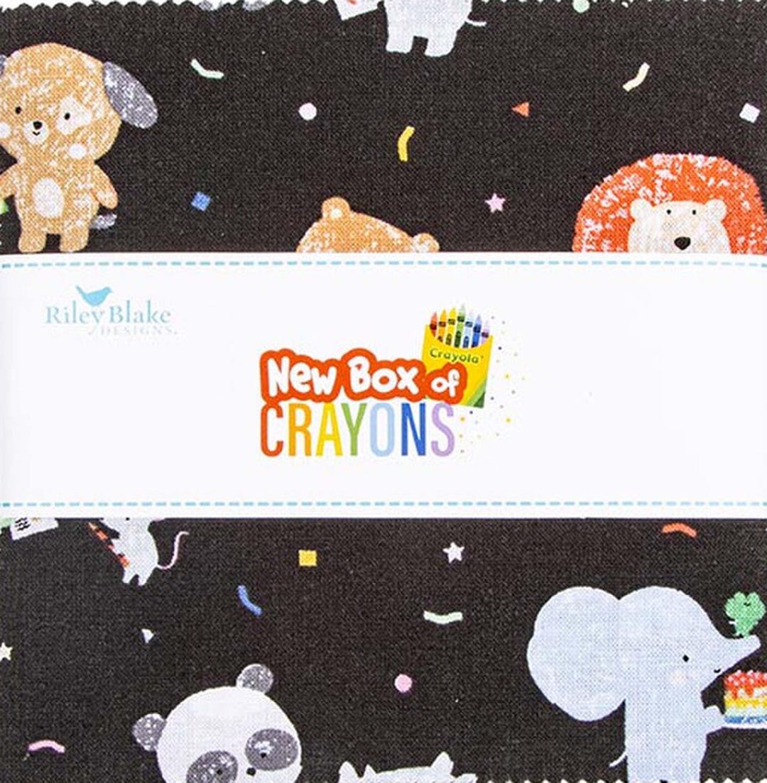 Riley Blake Fabrics Charm Pack: New Box of Crayons 5" Cotton Squares - Etsy