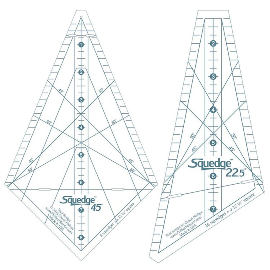 Phillips 12 Inch Squedge Set 45 and 22.4 Degree Quilters Rulers - Etsy