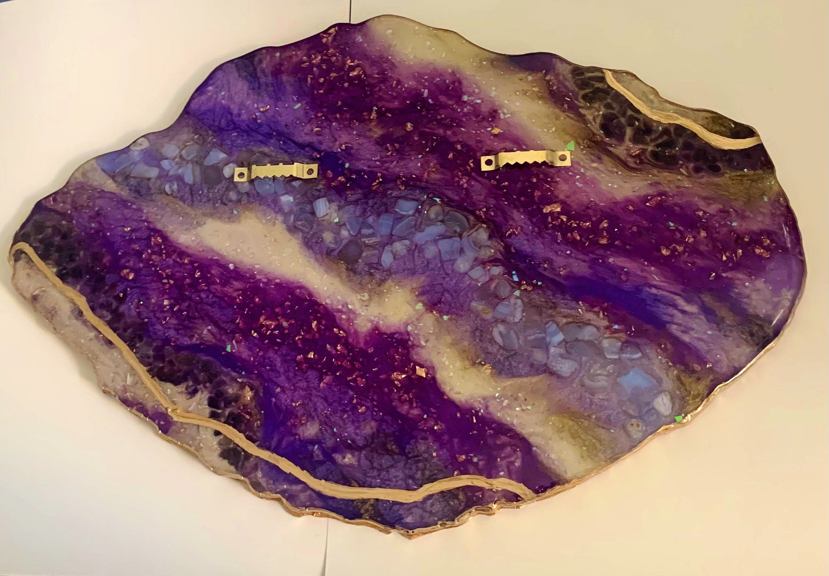 Resin Geode Art large Size Wall Decor/art-shimmery Shades - Etsy