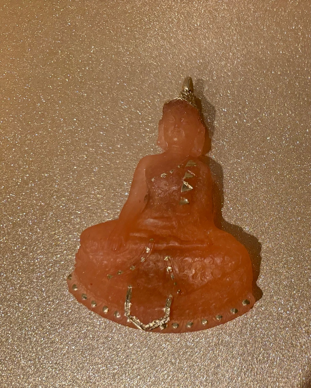 Epoxy Resin Handmade Salmon Peach and Gold Colors Buddha Magnet Home ...